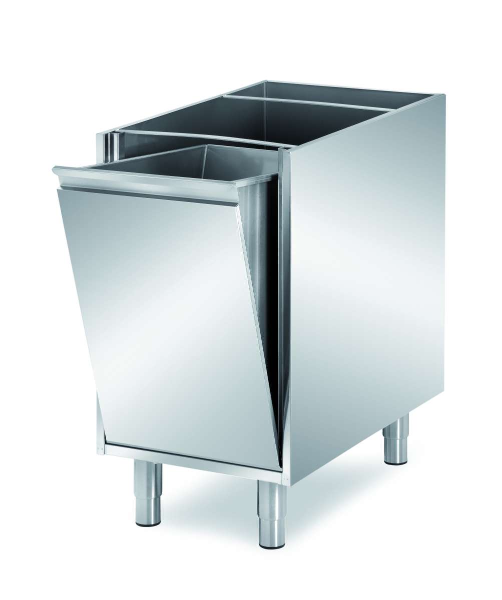 Edelstahl-Unterbauelement als Abfallkipper für Müllbeutel und ...